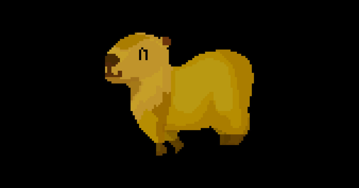 Charming Capybara - Pixel - Sticker | TeePublic
