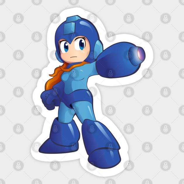 Female Megaman or... Megawoman - Megaman - Sticker | TeePublic