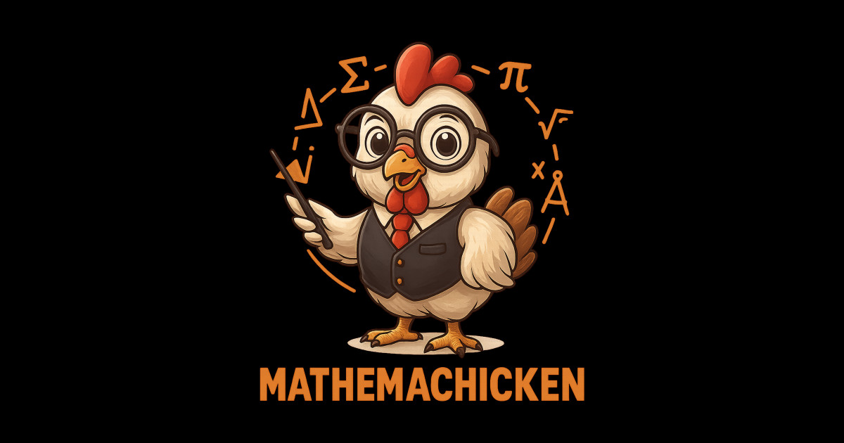Funny Math Teacher Chicken Mathemachicken Pun Joke Shirt - Math Chicken ...