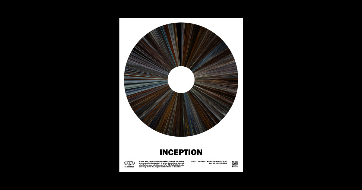 minimal_Inception Warp Movie - Barcode - Sticker | TeePublic