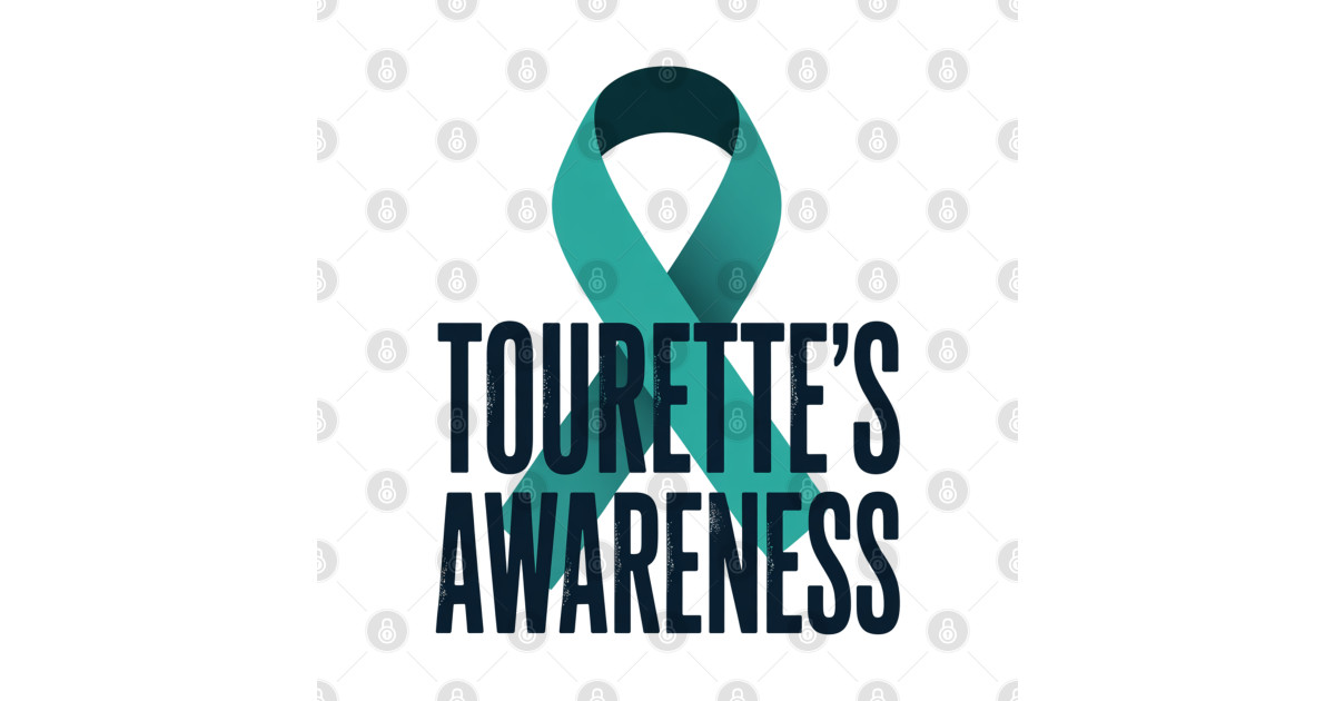 Tourette’s Awareness Design with Teal Ribbon - Tourettes Awareness - T ...