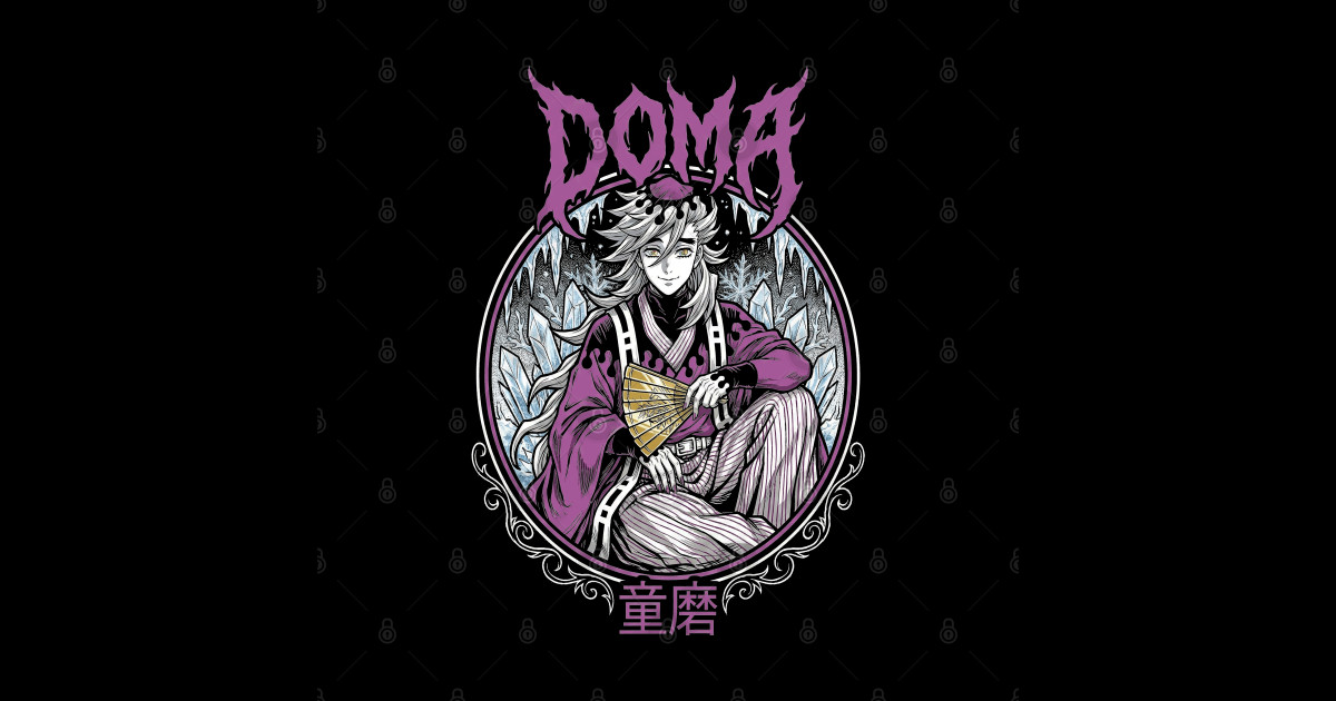 Doma Fan Art from Demon Slayer - Doma - Sticker | TeePublic
