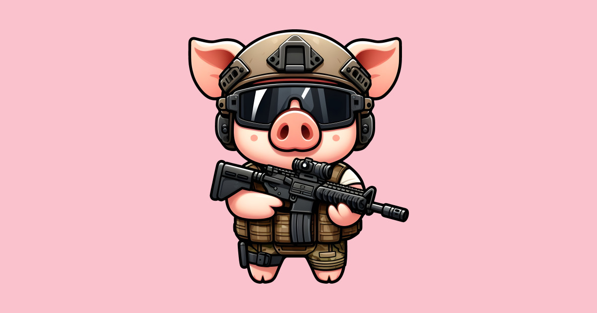 Tactical Pig - Pig - T-Shirt | TeePublic