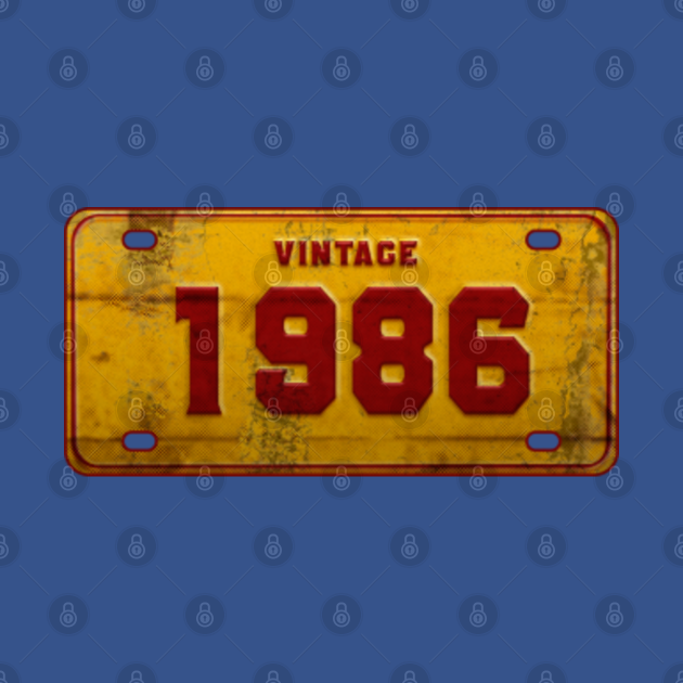 1986 Retro Style Number Plate - 1986 - T-Shirt | TeePublic