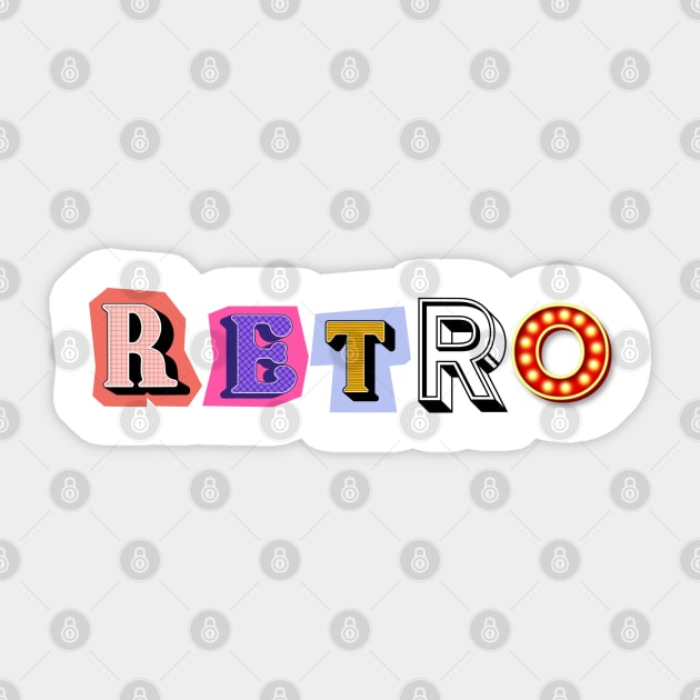 RETRO TEXT - Retro Vintage Aesthetic - Sticker | TeePublic