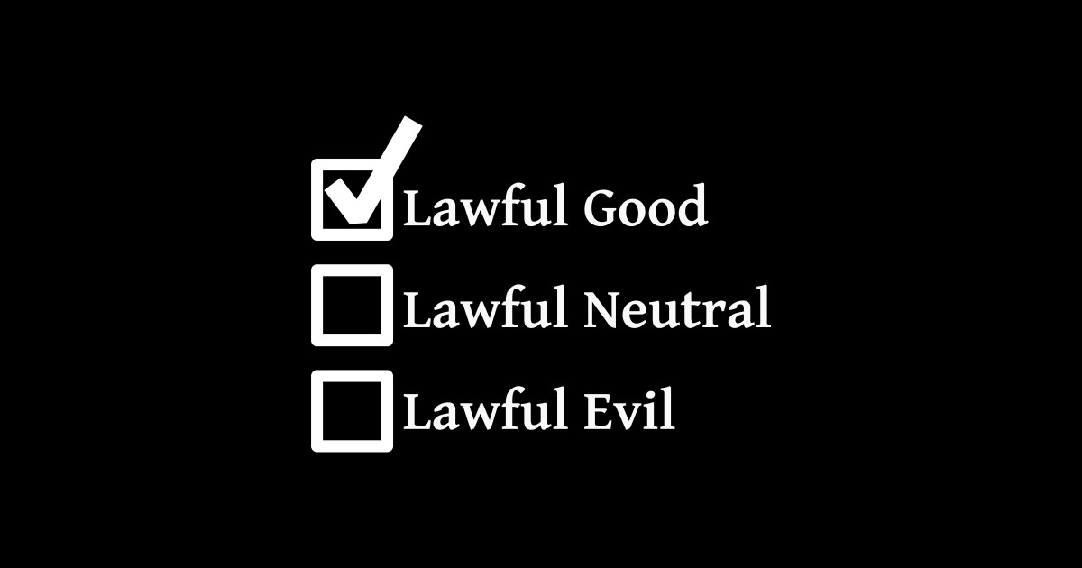 Lawful Good DND 5e Pathfinder RPG Alignment Role Playing Tabletop RNG ...