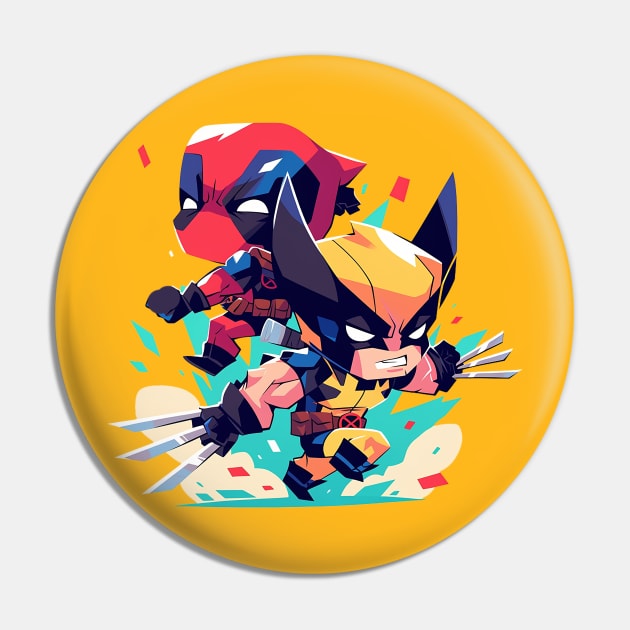 chibi deadpool and wolverine - Deadpool Wolverine - Pin | TeePublic