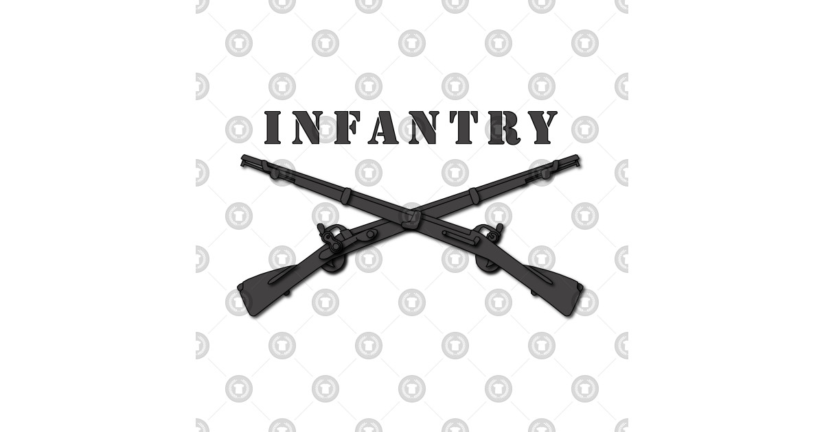 Army - Infantry Br - Crossed Rifles Blk with Txt - Crossed Rifles ...