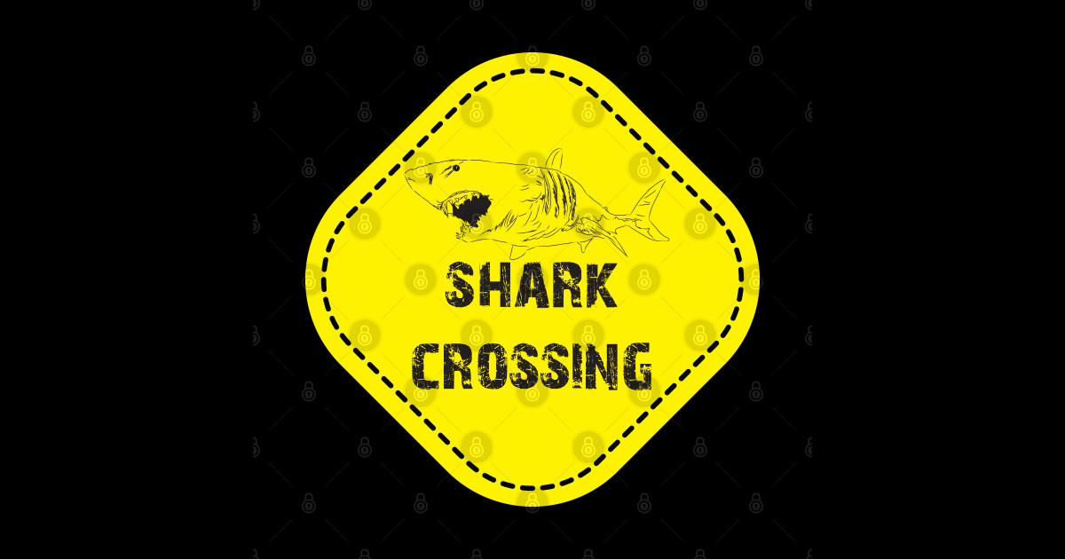 Shark Crossing - Shark - Sticker | TeePublic