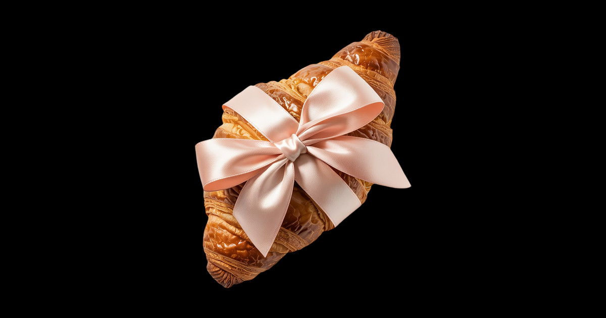 Coquette Pink Bow Croissant Cute Baking Baker Pastry Girl - Coquette ...