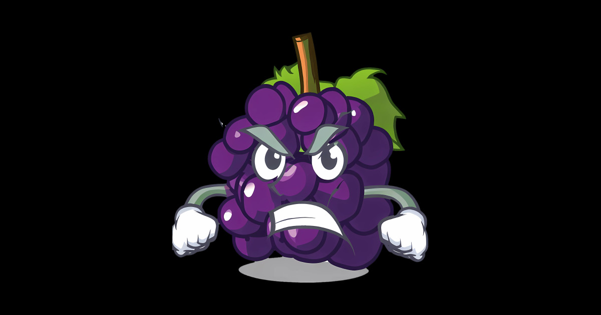Angry grape - Grape - Sticker | TeePublic