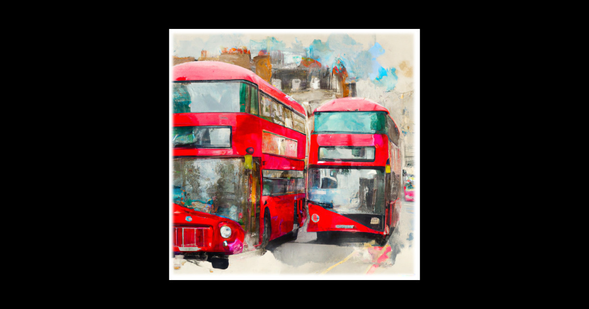 Double Decker Bus Traffic - Double Decker Bus - Sticker | TeePublic