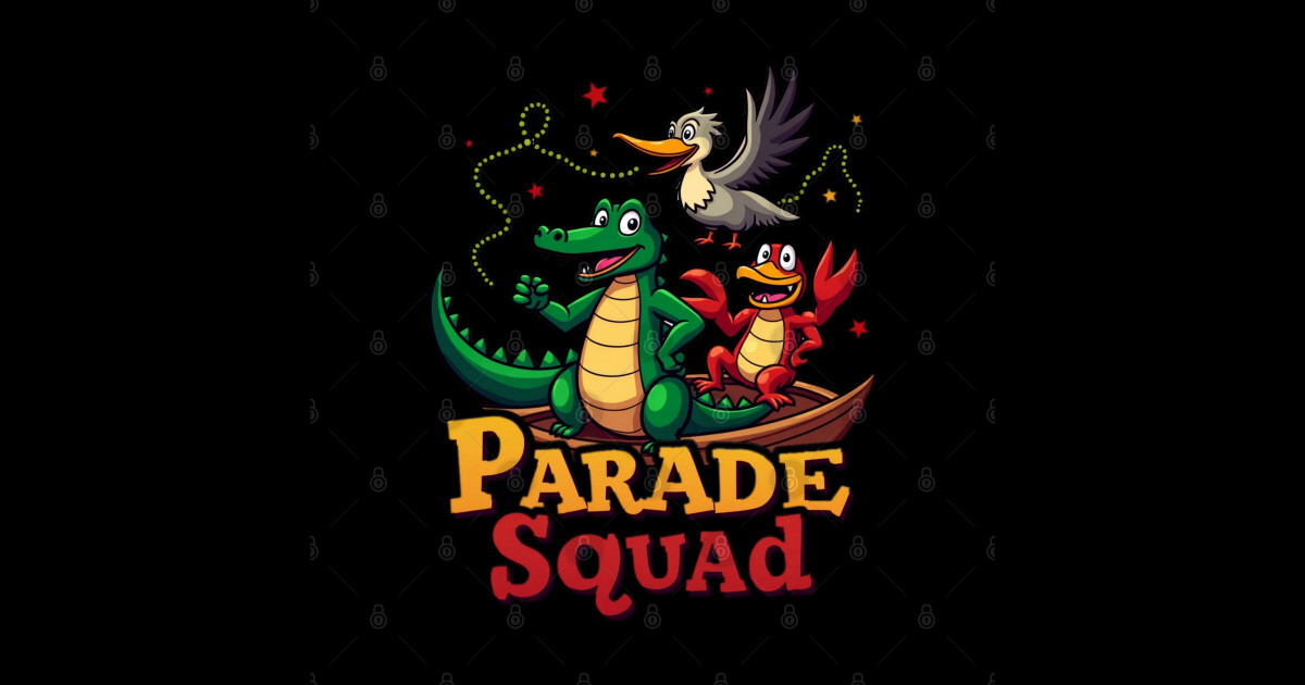 Mardi Gras Alligator Parade Float Design - Mardi Gras 2025 - Sticker ...
