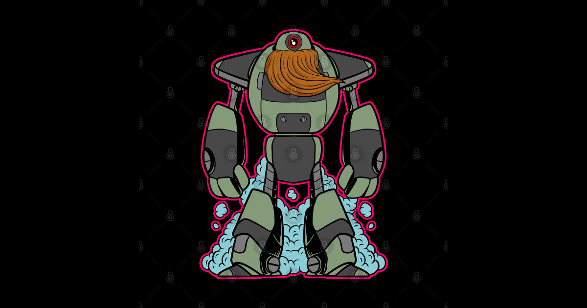 bearded robot - Urban Clothing - Sticker | TeePublic