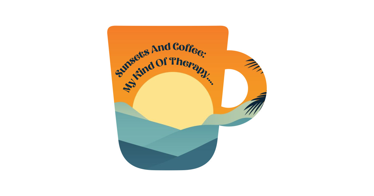 Sunset & Coffee Therapy - Coffee Time - T-Shirt | TeePublic