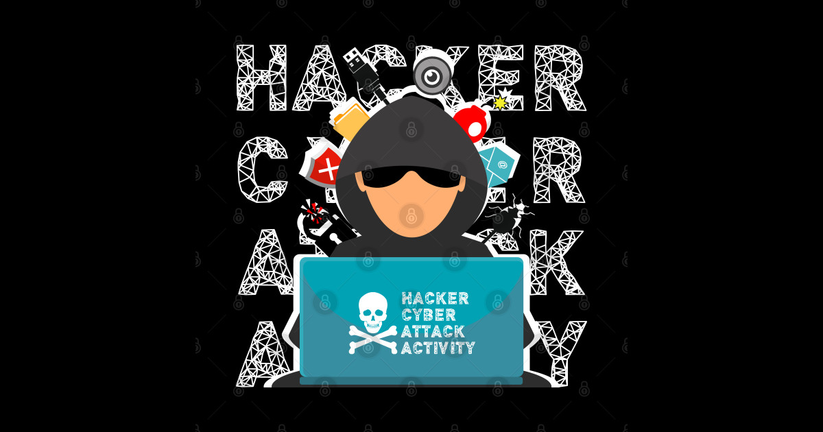 Hacker Cyber Attack Activity White Version - Cyber Attack - Sticker ...
