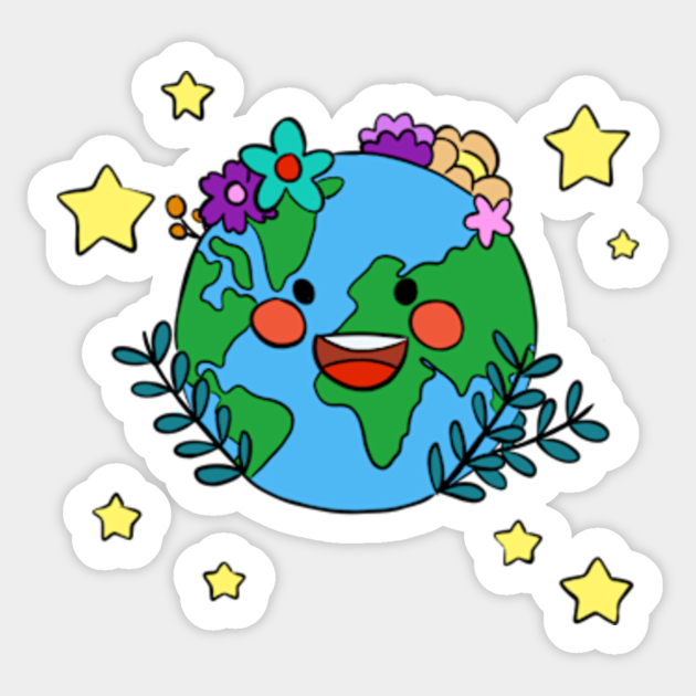 Cute Earth - Earth Day - Sticker | TeePublic