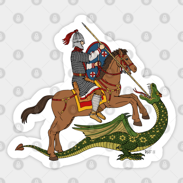 Roman Saint George - Dragon - Sticker | TeePublic