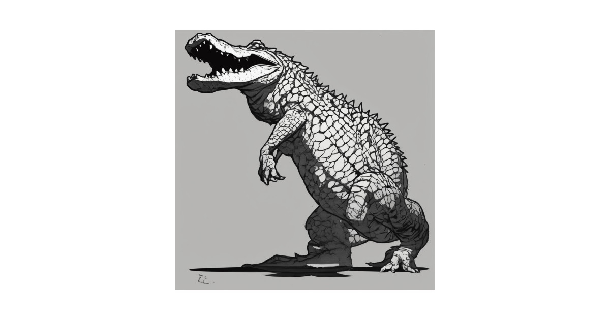 Alligator Shadow Silhouette Anime Style Collection No. 100 - Digital ...