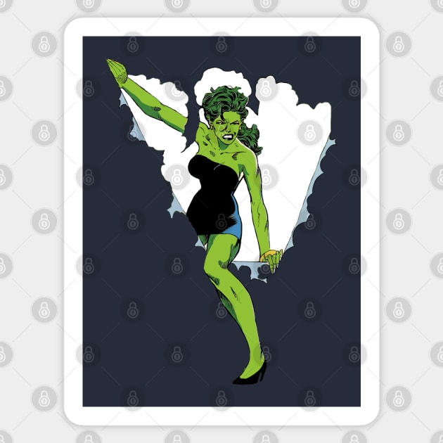 Ripping the Fourth Wall - She Hulk - Sticker | TeePublic