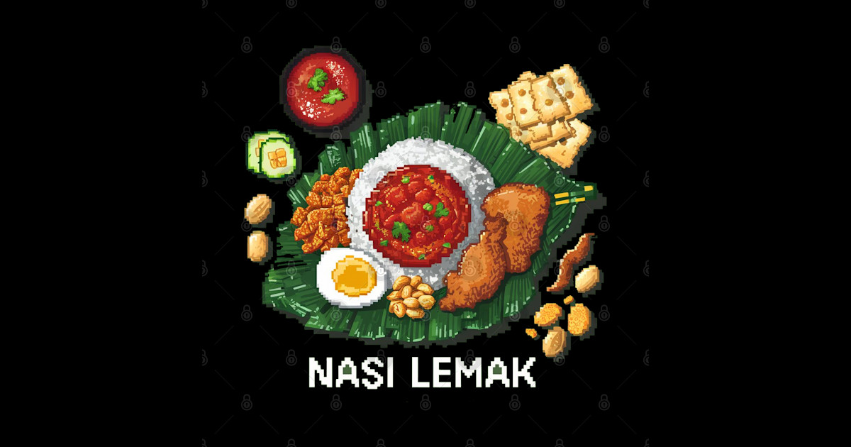 Malaysian food nasi lemak - Nasi Lemak - Sticker | TeePublic