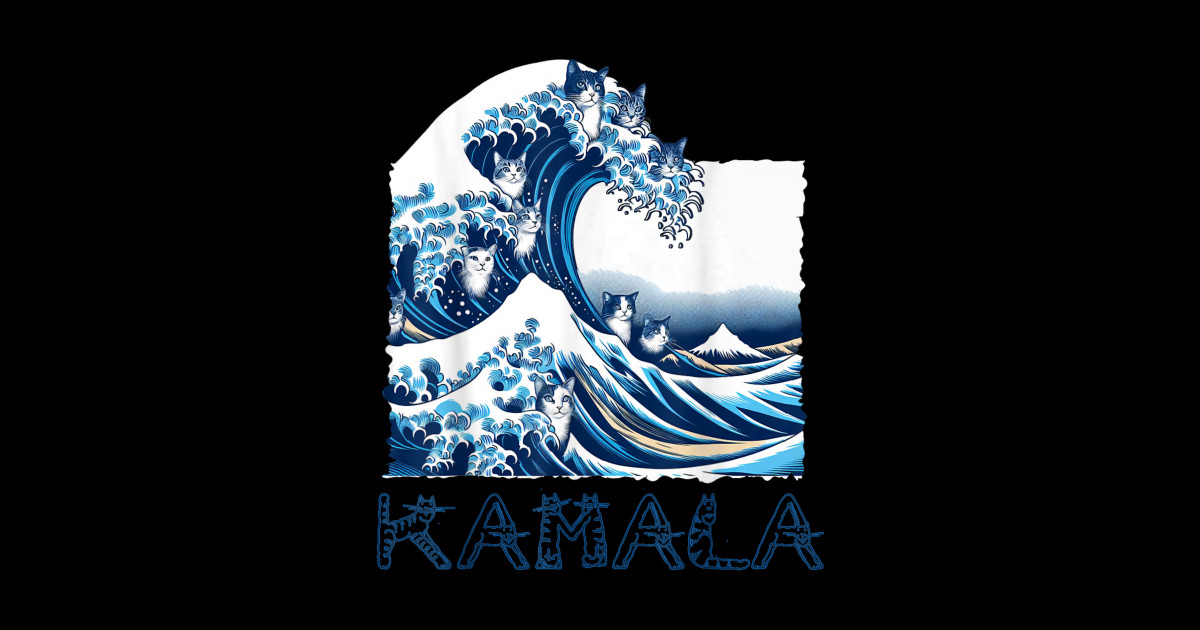 Blue Cats Wave For Kamala Funny Cat Lady - Blue Cats Wave For Kamala ...