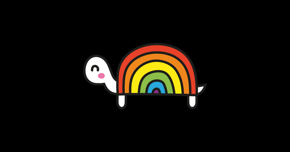 Rainbow turtle - Rainbow - Sticker | TeePublic