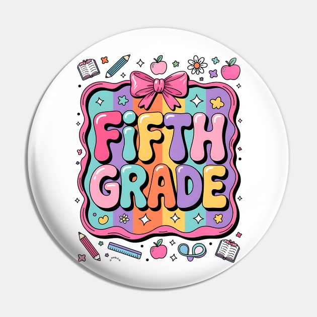 Fifth Grade Pencil Coquette Bow Back To School Fifth Grade Pin