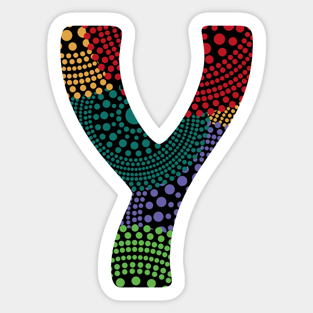 Y Aborignal Letter - Aboriginal Art - Sticker | TeePublic