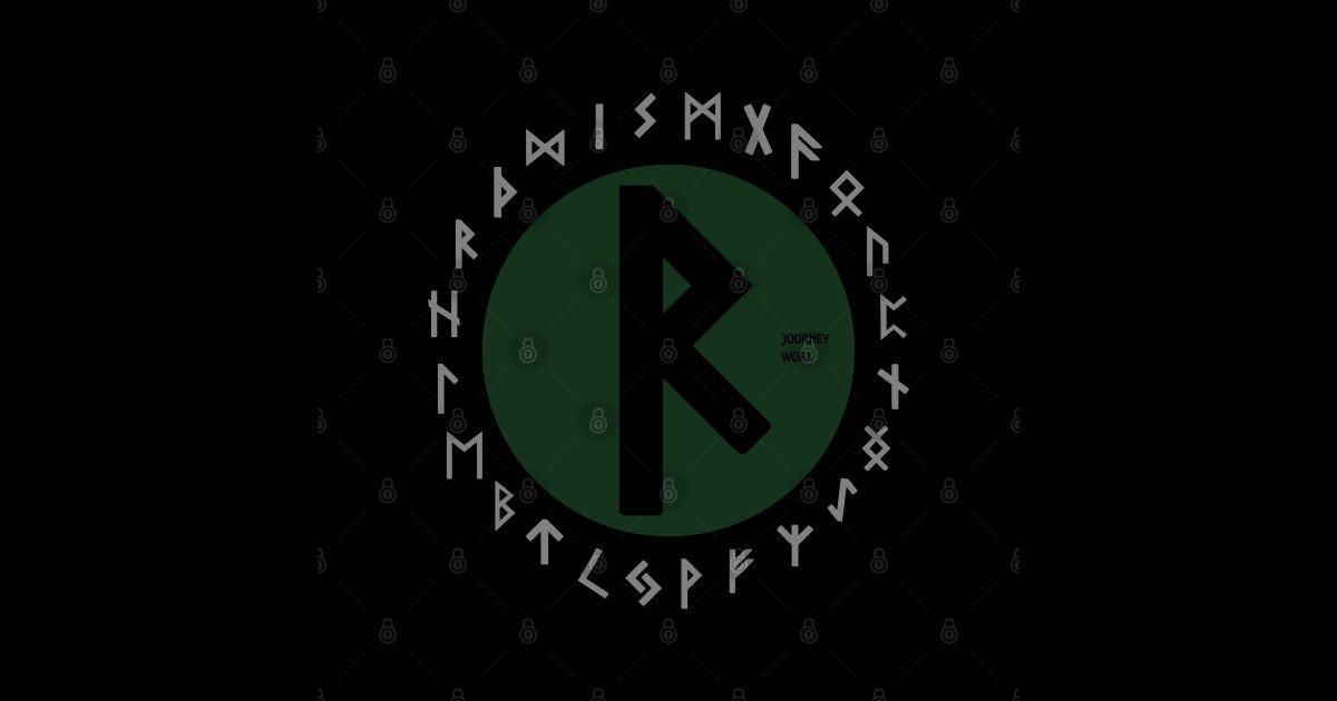 Green Raidho Elder Futhark | Viking Rune Symbol - Viking Symbols ...