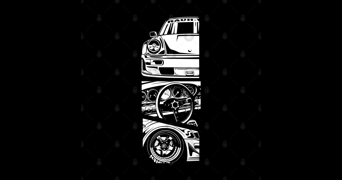 Classic 911 964 RWB Automotive Apparel JDM RWB Car - Porsche 911 ...