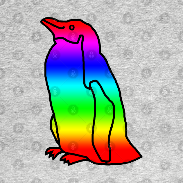 Bright Rainbow Penguin - Penguin - T-Shirt | TeePublic