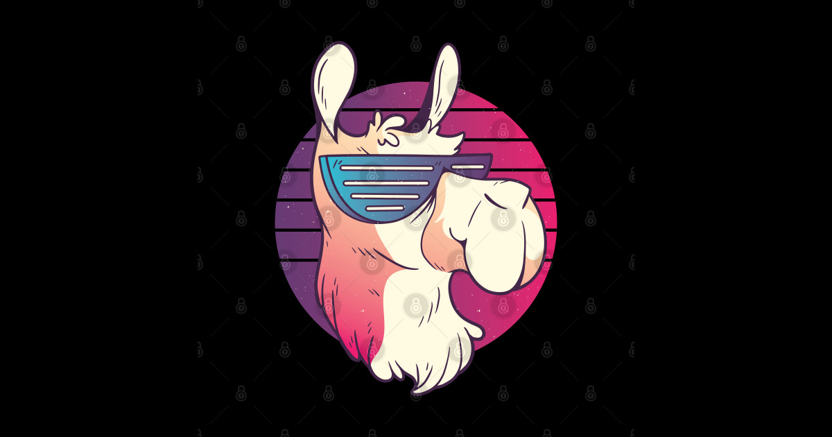 retro 80s llama - Llama - Posters and Art Prints | TeePublic