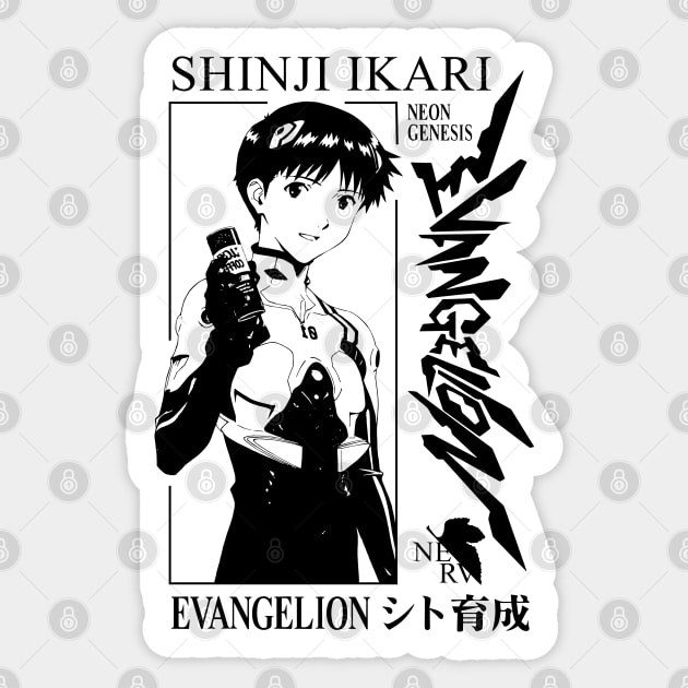 Shinji Ikari - Neon Genesis Evangelion - Shinji Ikari - Sticker | TeePublic