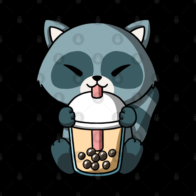 Kawaii Raccoon Boba Milk Tea Bubble Tea Anime - Raccoon Boba Tea - Mug ...