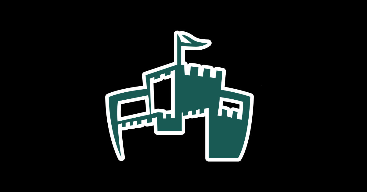 Castle Sticker logo design concept vector. Castle Tower sticker logo ...