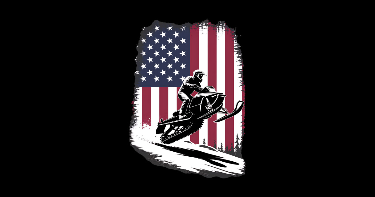 4th Of July USA Flag Snow Mobile Snowmobile - Independence Day ...