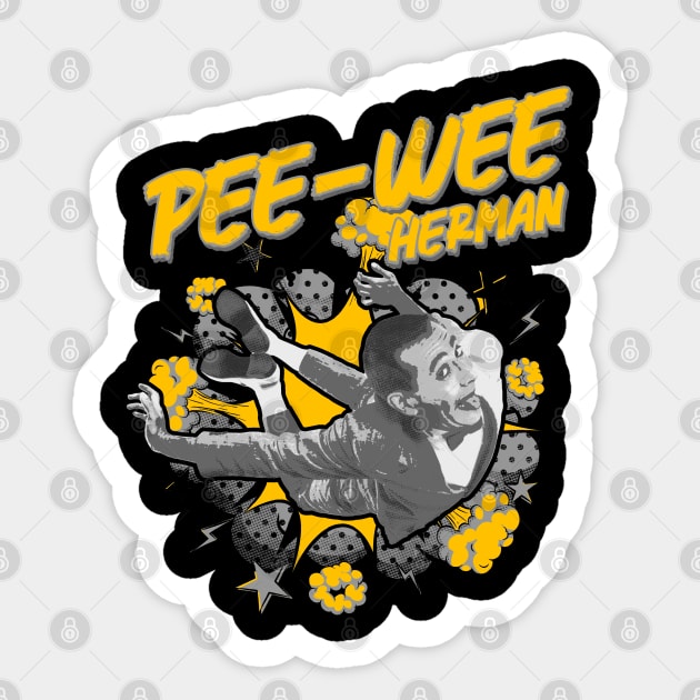 Pee Wee Herman Flying Grey - Pee Wee Herman - Sticker | TeePublic