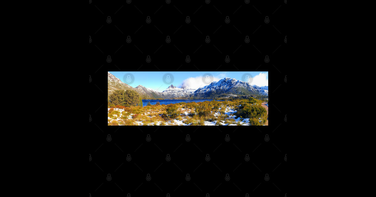 Cradle Mountain across Dove Lake. Tasmania - Tasmania - Sticker | TeePublic