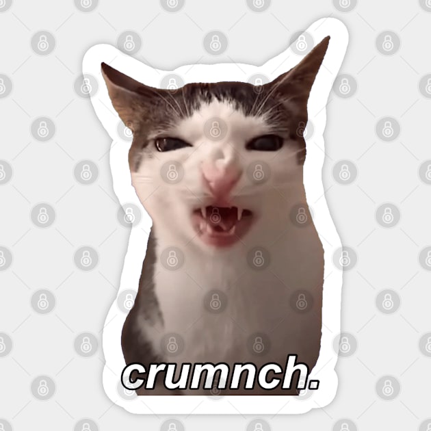 Crunch meme cat - Cat - Sticker | TeePublic