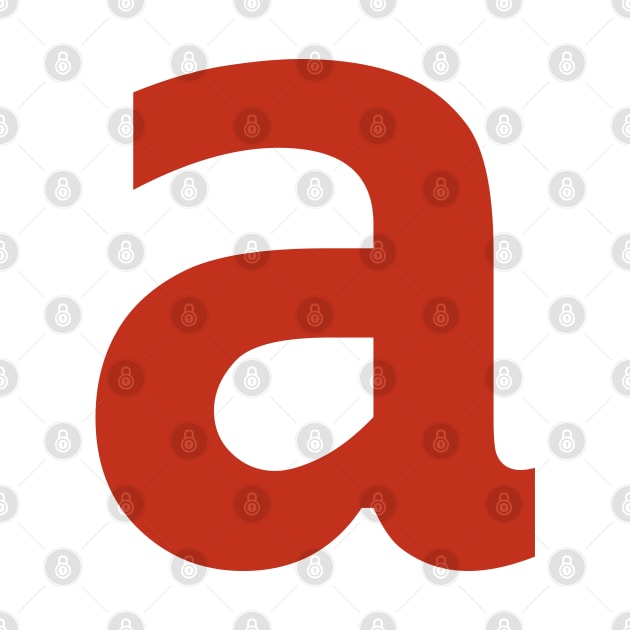 Letter a in Red Text Minimal Typography - Red - T-Shirt | TeePublic