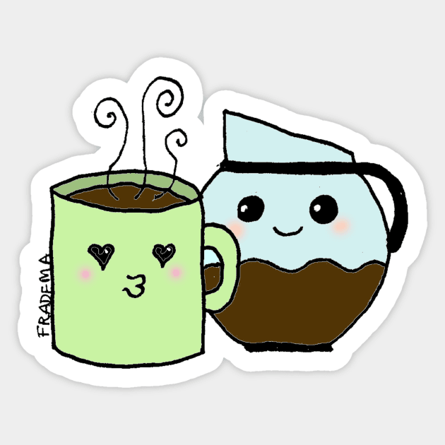 I like coffee - Fradema - Sticker | TeePublic