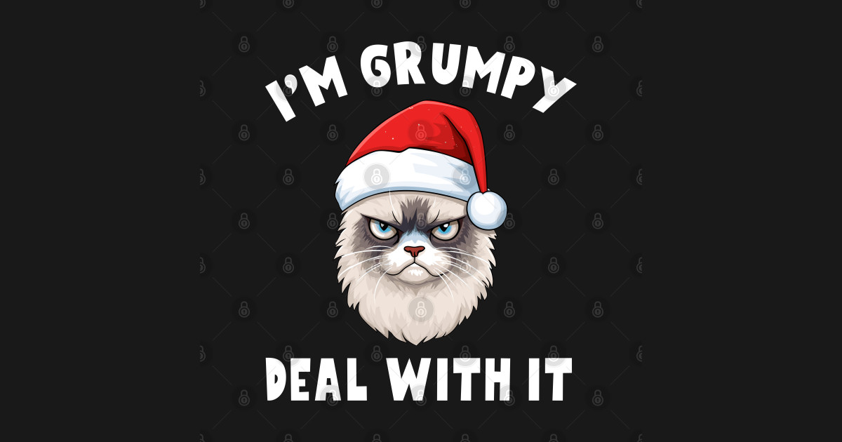 I'm Grumpy Deal With It Funny Sarcastic Saying Santa hat - Grumpy Cats ...
