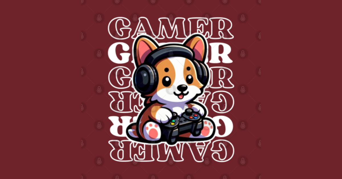 Gamer Corgi Playing Video Games Kids Funny Gaming - Corgi Playing Video ...