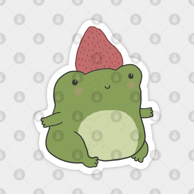 Cute Frog Rocking a Strawberry Hat in a Kawaii Cottagecore Vibe ...