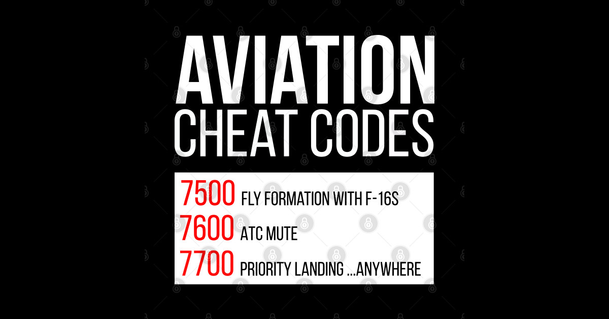 Aviation Cheat Codes - Plane - Sticker | TeePublic