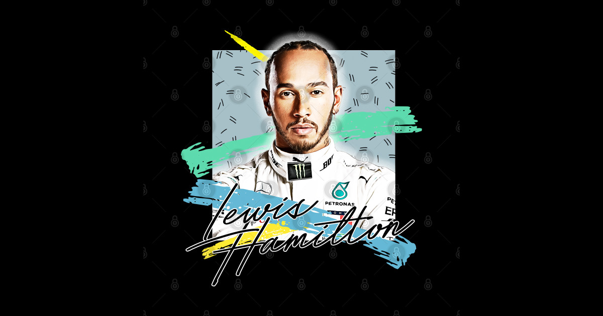 Lewis Hamilton // Retro Style Fan Art Design - Lewis Hamilton - Sticker ...