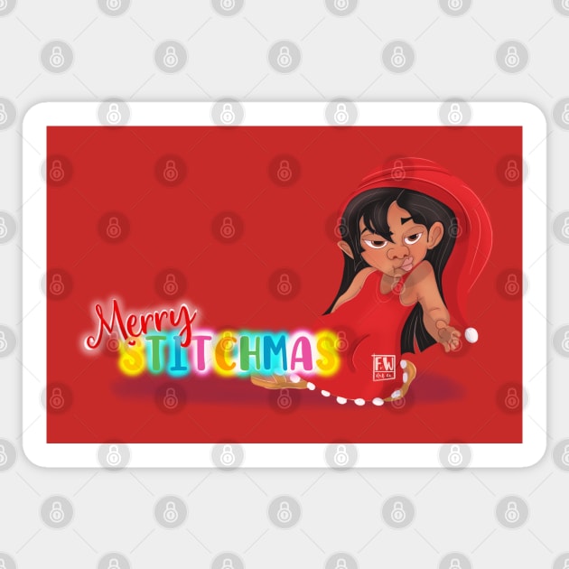 Merry Stitchmas Christmas Lilo & Stitch - Lilo And Stitch - Sticker ...