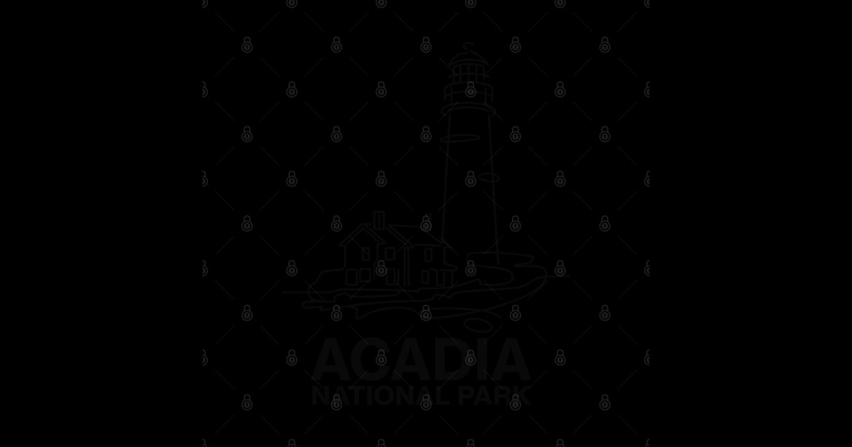 Acadia National Park Lighthouse Line Art - Acadia National Park ...