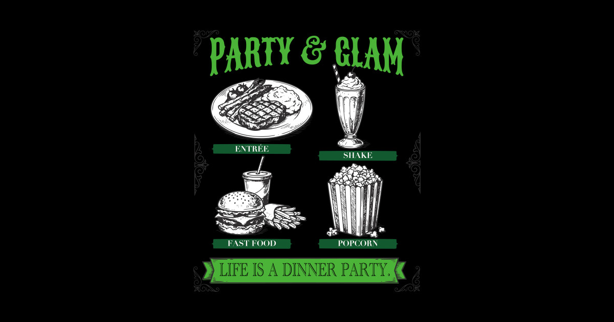 Dinner Party Glam Food Illustration - Esfp - Sticker | TeePublic
